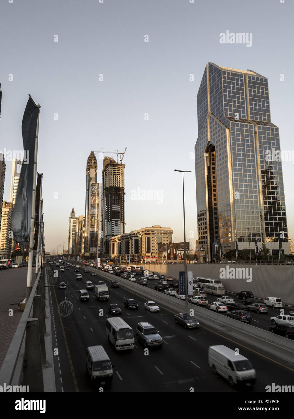 Dubai, Sheik Zayed Road, modern skyline, United Arab Emirates Stock ...