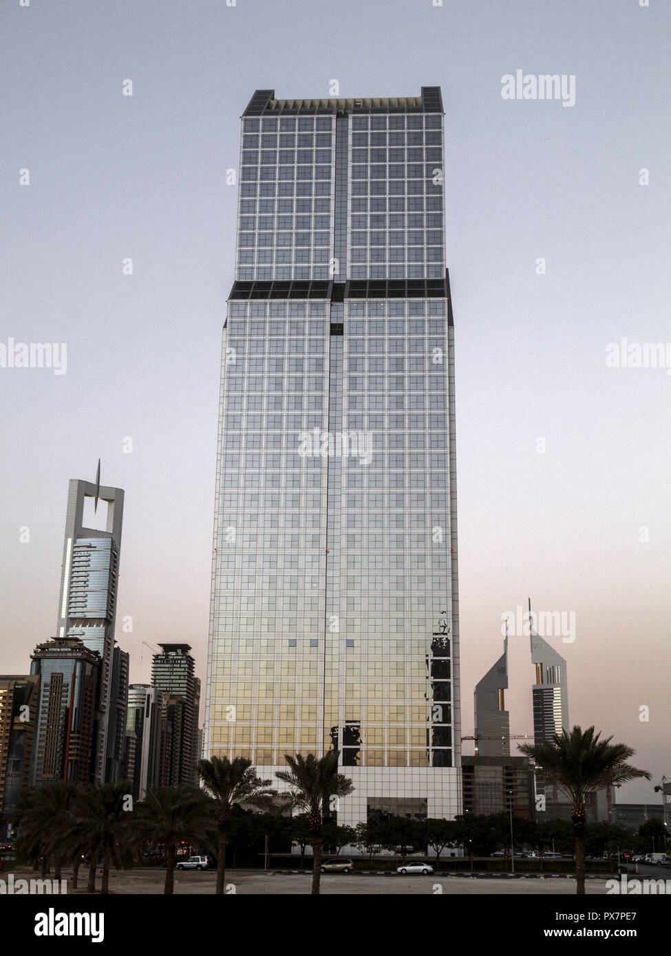Dubai, Sheik Zayed Road, modern skyline, Emirates Towers, United Arab ...