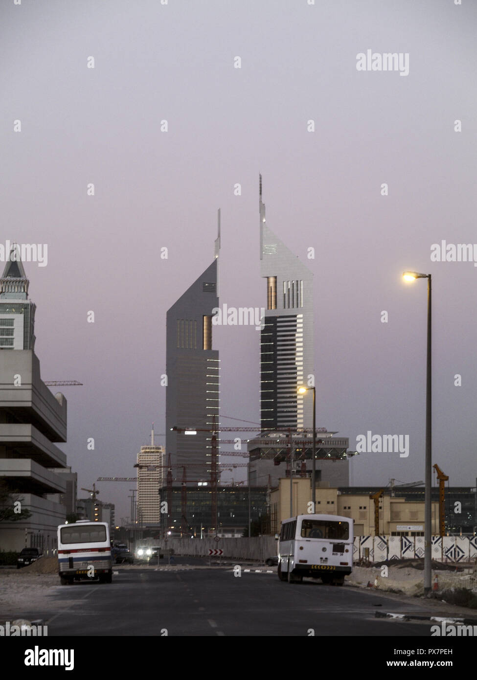 Dubai, Sheik Zayed Road, modern skyline, Emirates Towers, United Arab ...