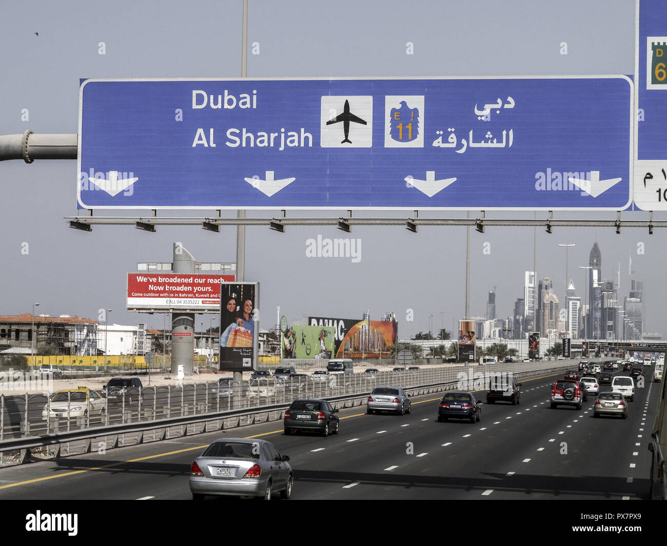 Sheik zayed road sign hi-res stock photography and images - Alamy
