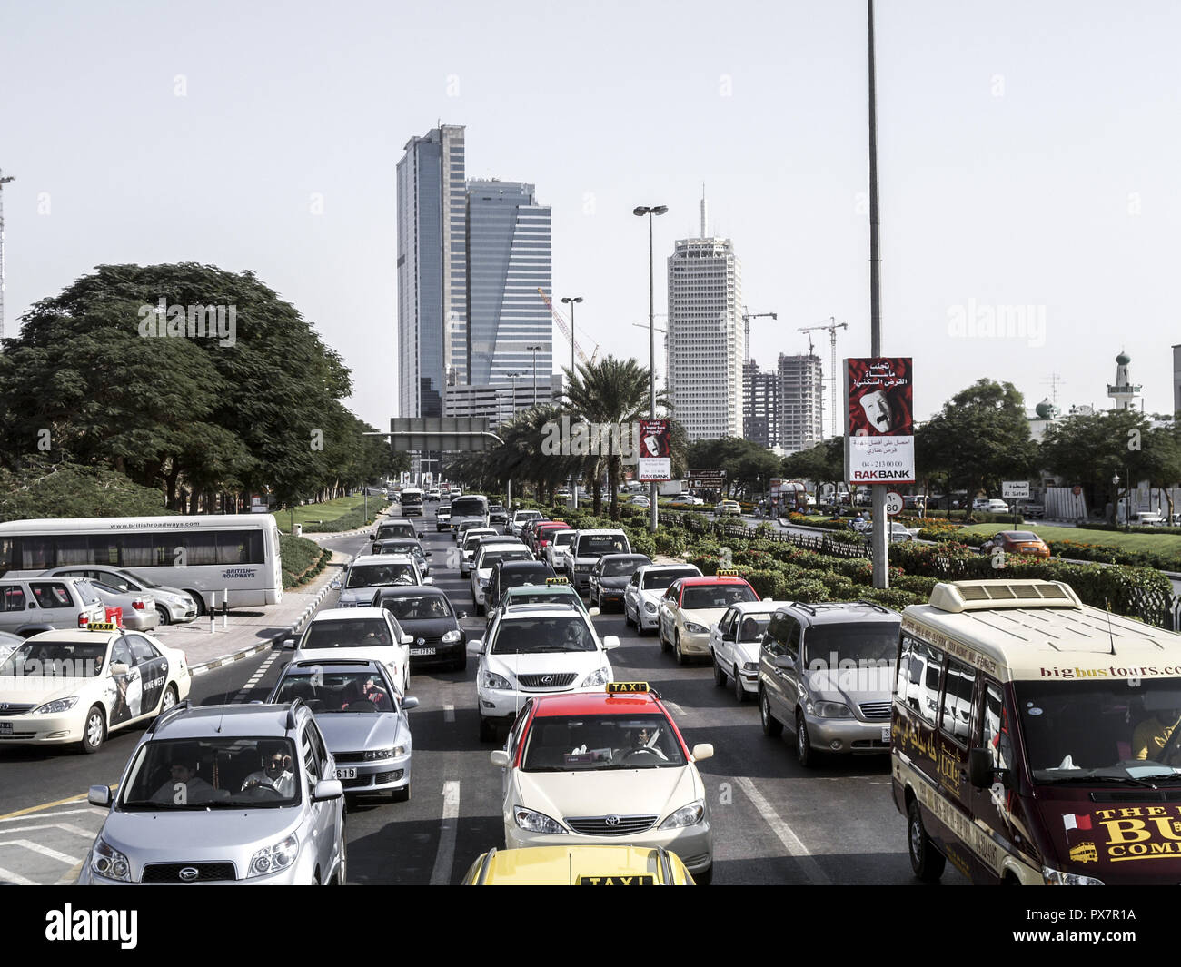 Dubai, traffic jam, United Arab Emirates Stock Photo - Alamy