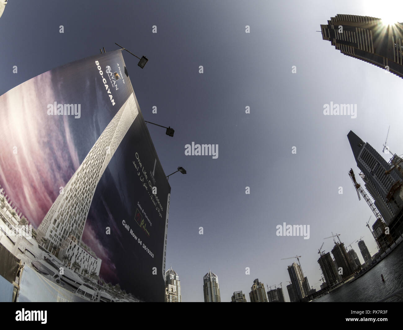 Dubai Marina, construction site of Infinity Tower, United Arab Emirates ...