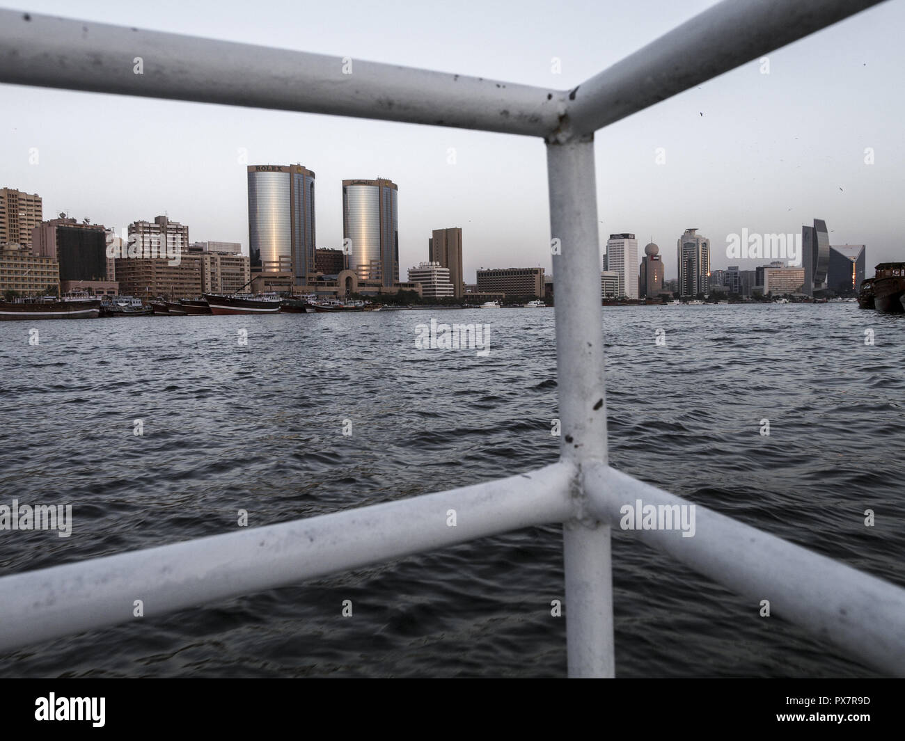 Dubai Creek, Twin Towers, United Arab Emirates, Dubai Stock Photo - Alamy