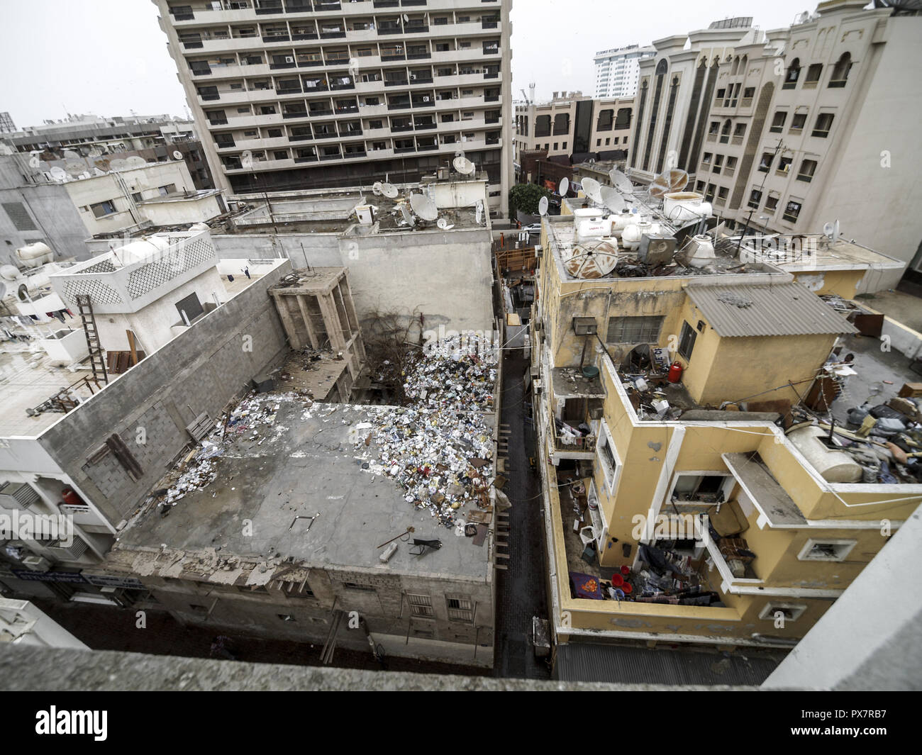 Dubai, dirty backyards with garbage, United Arab Emirates Stock Photo ...