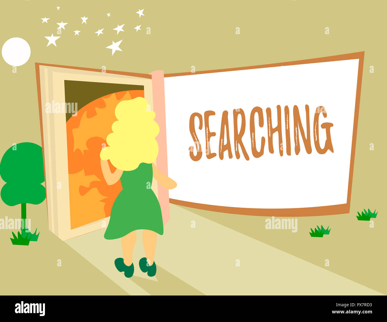 Writing note showing Searching. Business photo showcasing Looking for ...