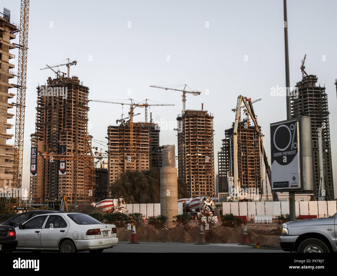 Dubai, construction site around Burj Dubai, United Arab Emirates Stock ...