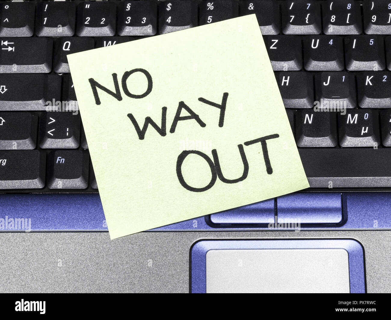Memo note on notebook, no way out Stock Photo - Alamy