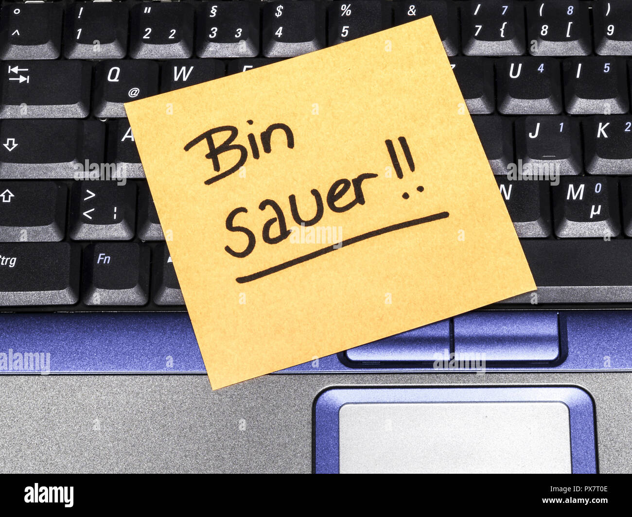 Memo note on notebook, I´m pissed off Stock Photo - Alamy