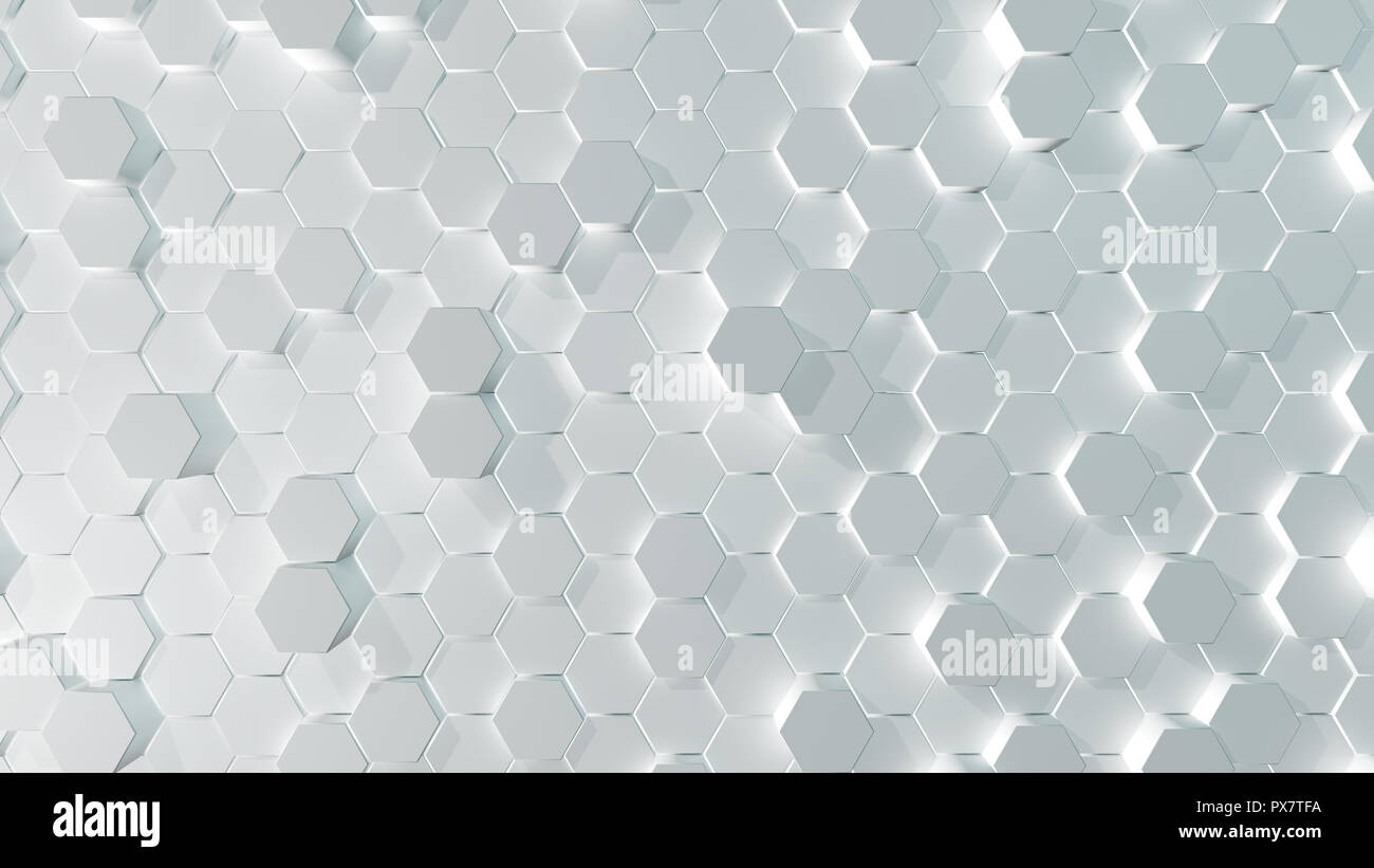 Abstract White Hexagon Pattern Blocks Wall Background Stock Photo - Alamy