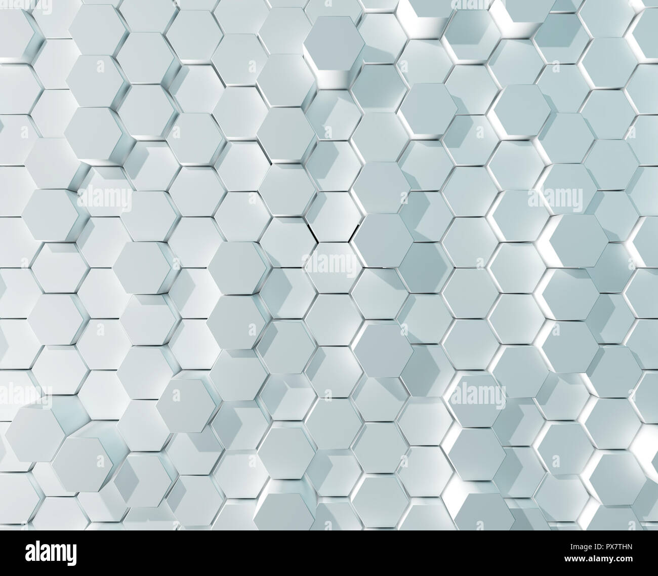 Abstract White Hexagon Pattern Blocks Wall Background Stock Photo - Alamy