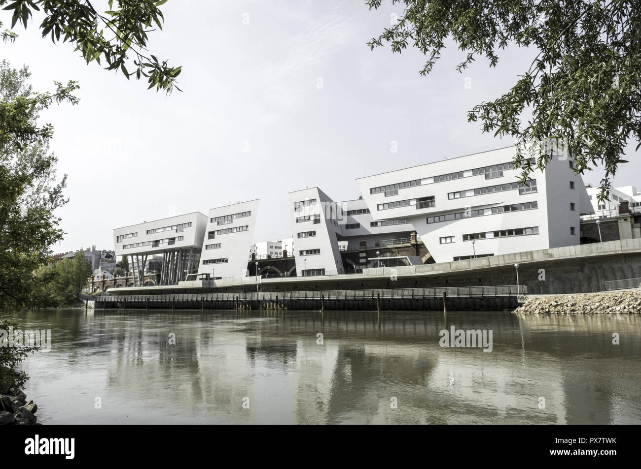 Zaha Hadid on the Danube canal, Austria, Vienna, Danube Channel Stock ...