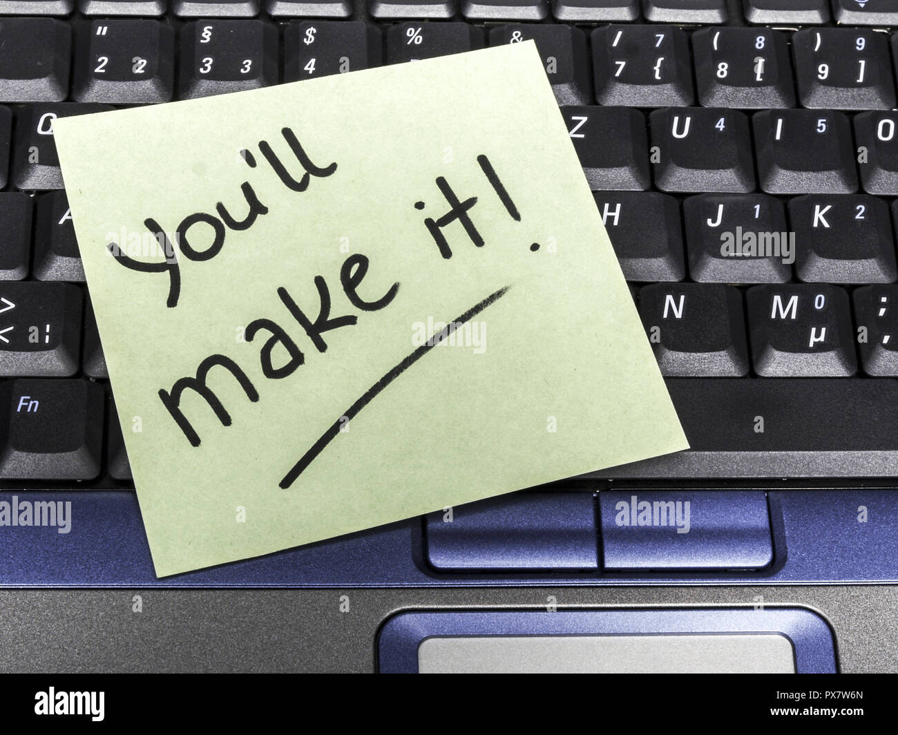 Memo note on notebook, you´ll make it Stock Photo - Alamy