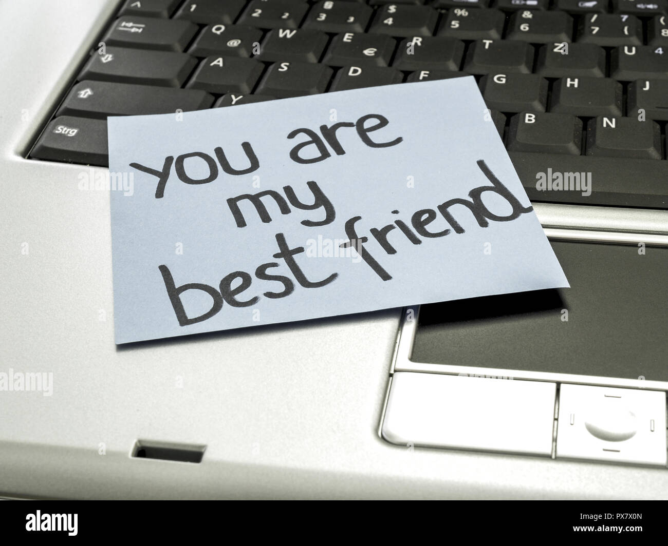 Memo note on notebook, you are my best friend Stock Photo - Alamy