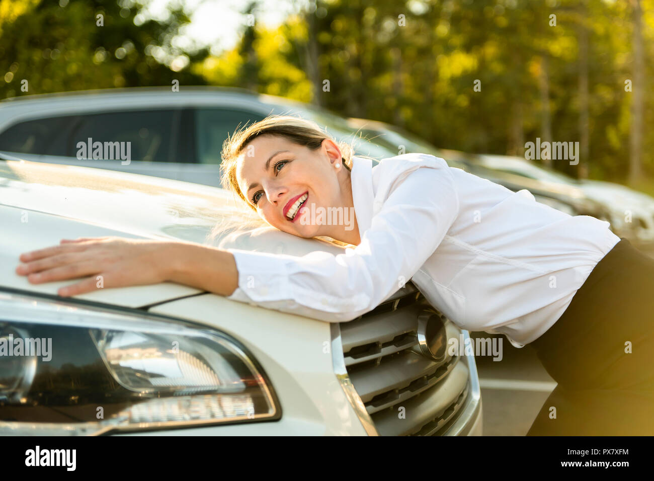 Hug hugging new car hi-res stock photography and images - Alamy