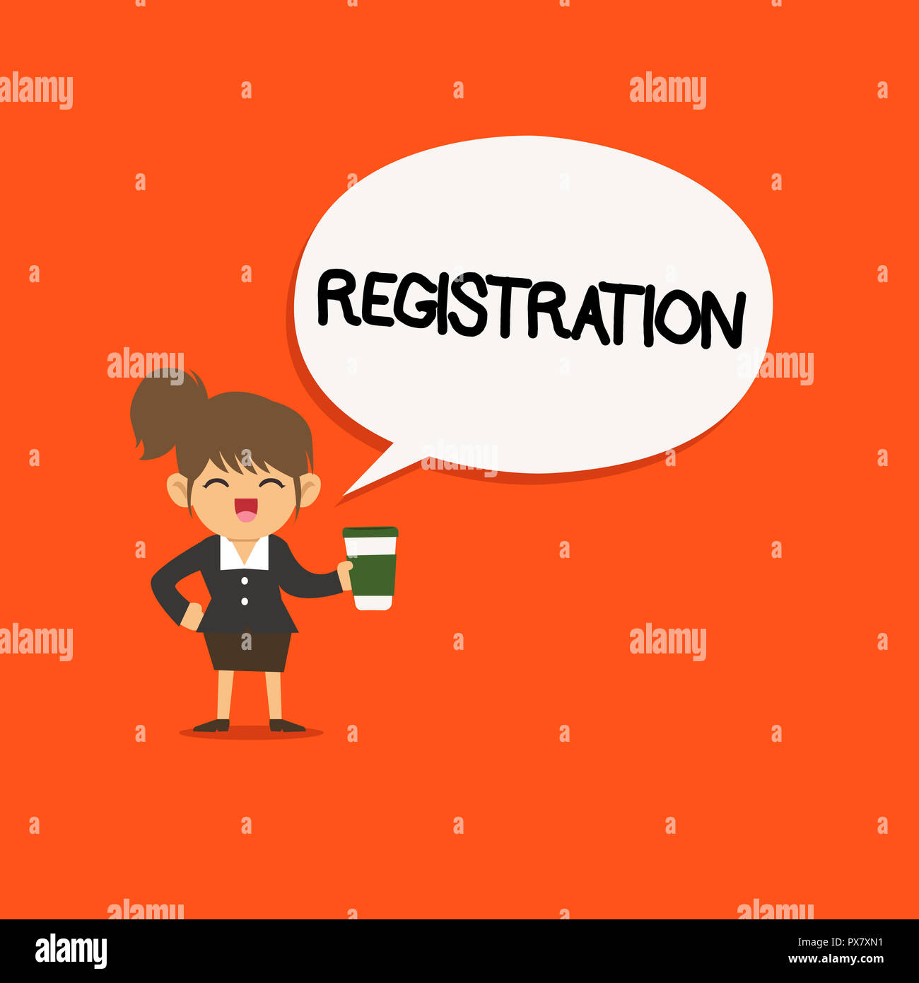 Handwriting text Registration. Concept meaning Action or process of ...