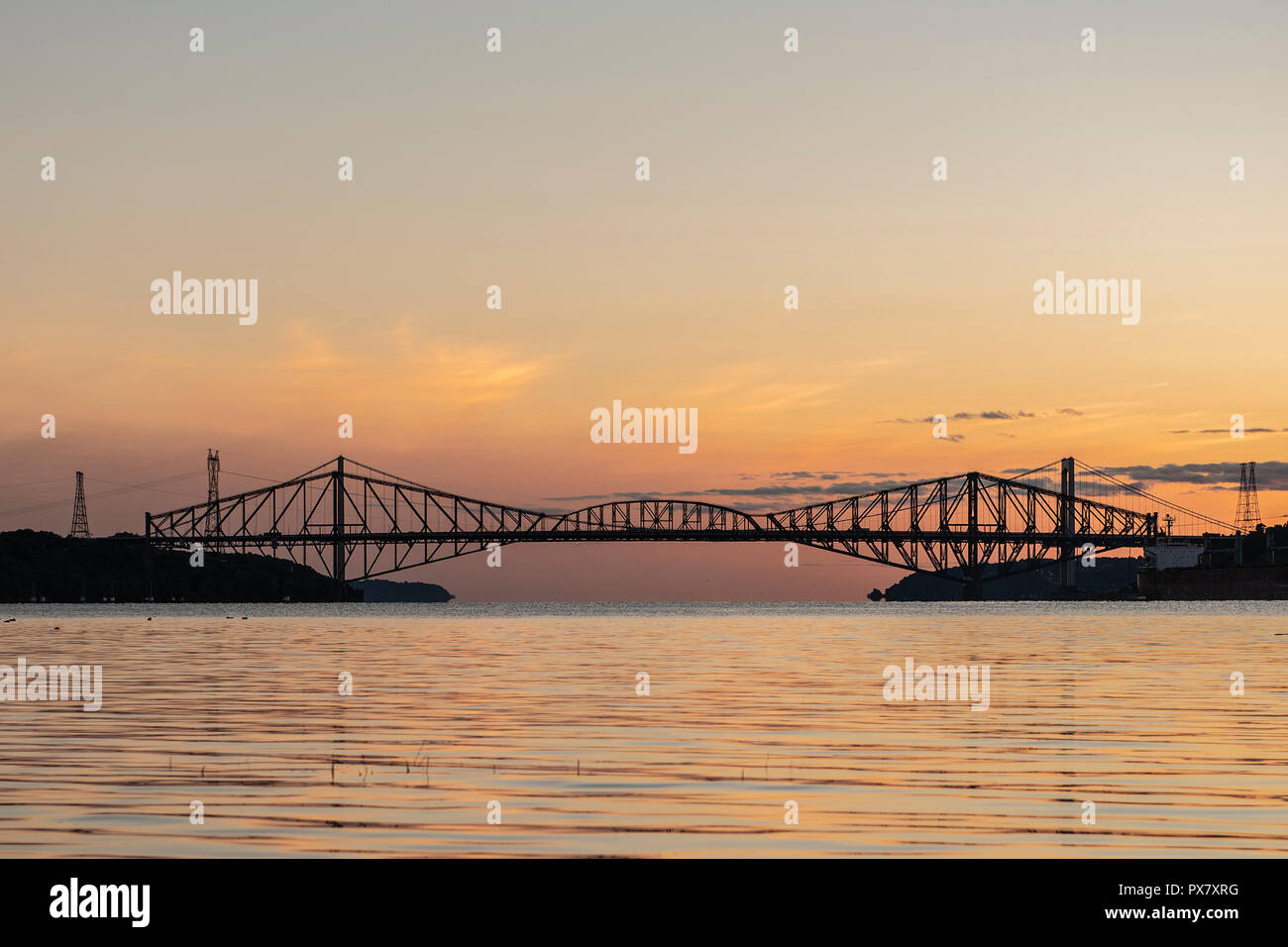 The Quebec city bridge in Canada on the sunset time Stock Photo - Alamy