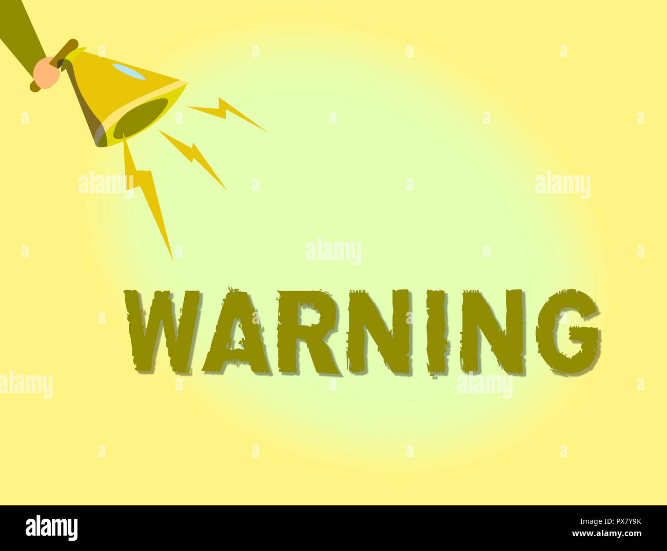 Text sign showing Warning. Conceptual photo Advice Sign for possible ...