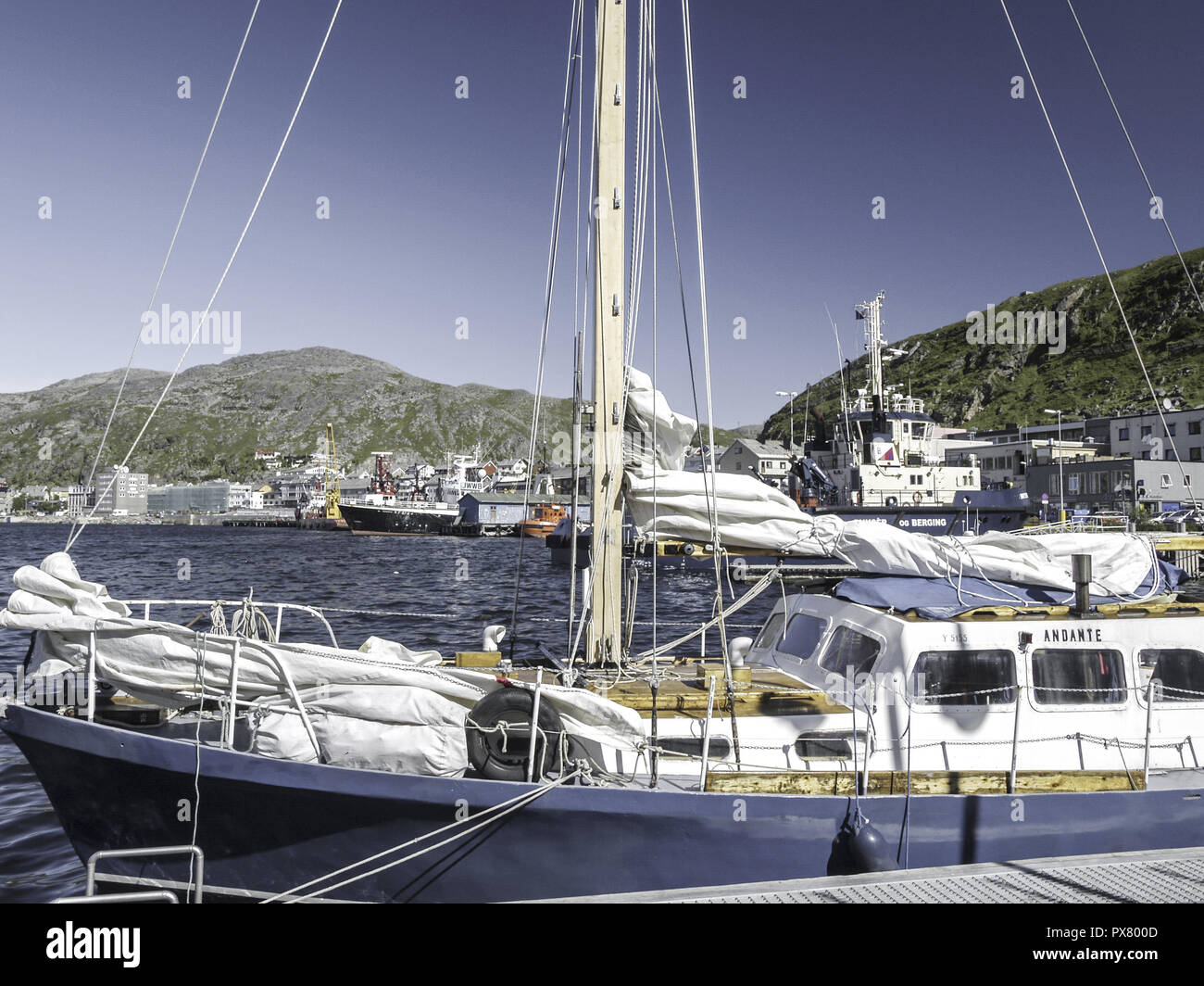 Hammerfest, city view, harbour, Norway, Finnmark Stock Photo - Alamy