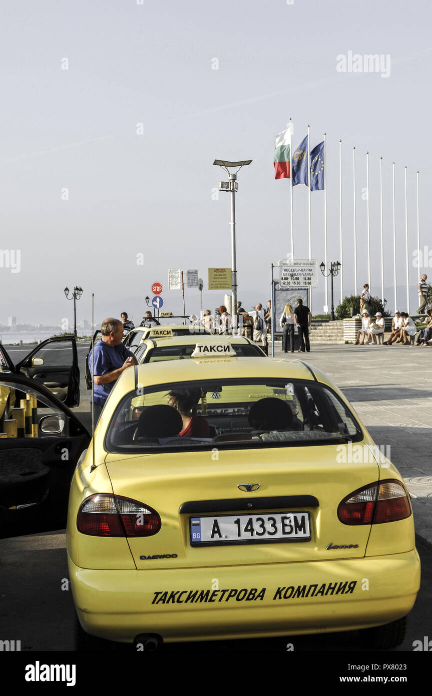 Bulgarian taxi, Bulgaria, Black Sea, Nessebar Stock Photo - Alamy