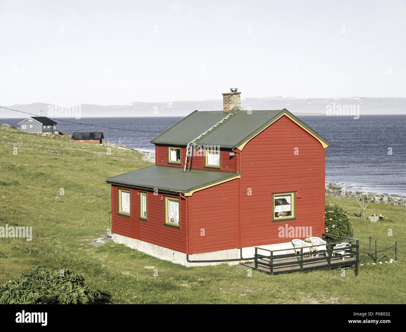 Finnmark, landscape, house at the coast, Norway Stock Photo - Alamy