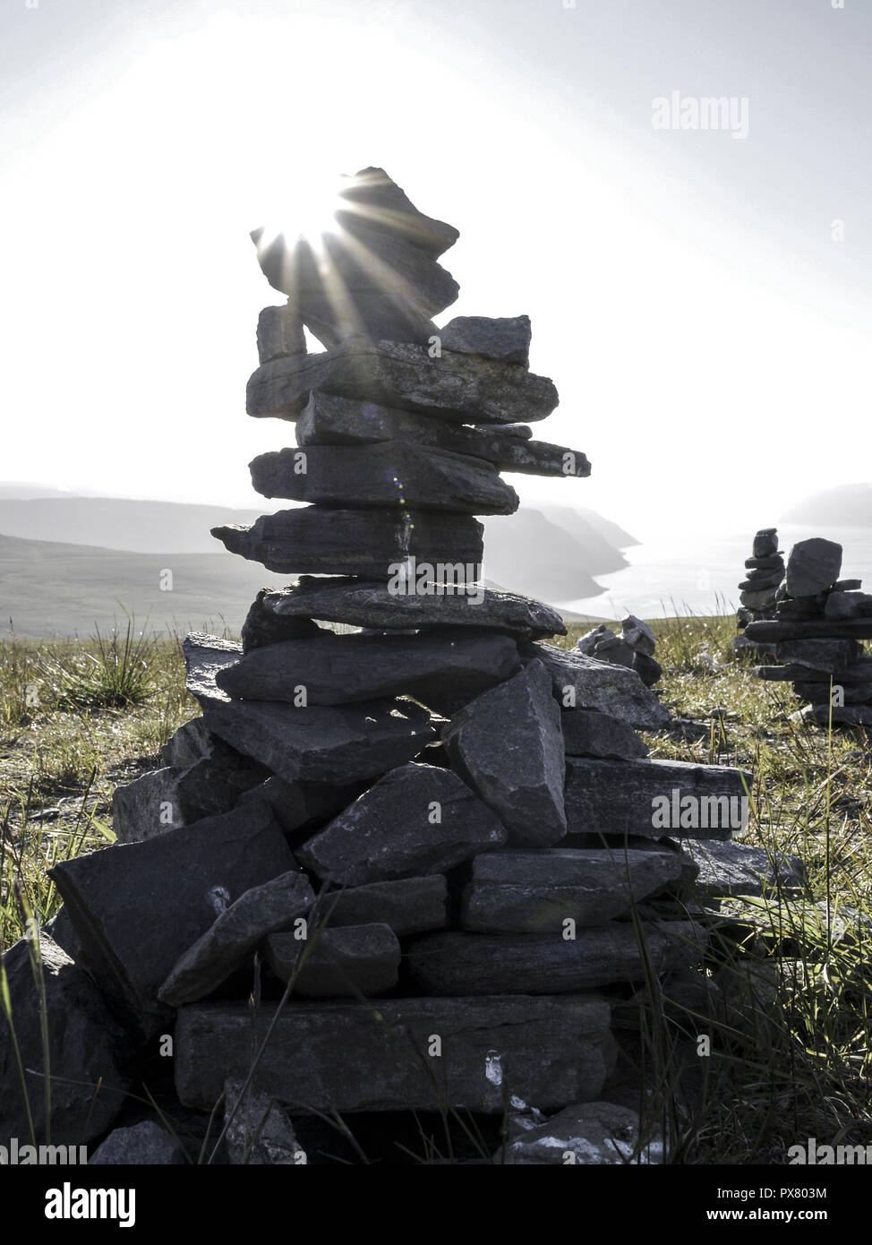 Norwegian stone sculptures, Norway, Finnmark Stock Photo - Alamy