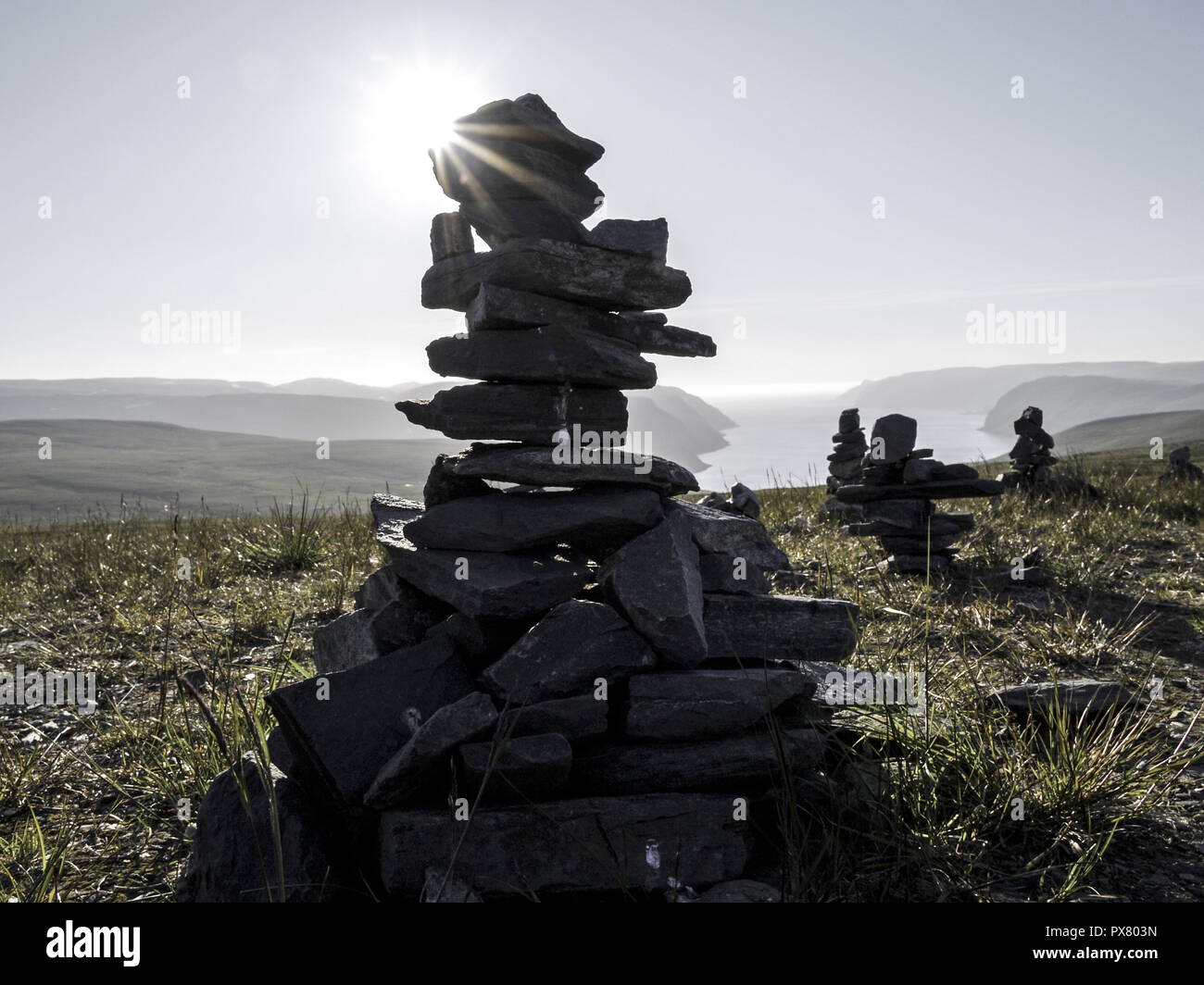 Norwegian stone sculptures, Norway, Finnmark Stock Photo - Alamy