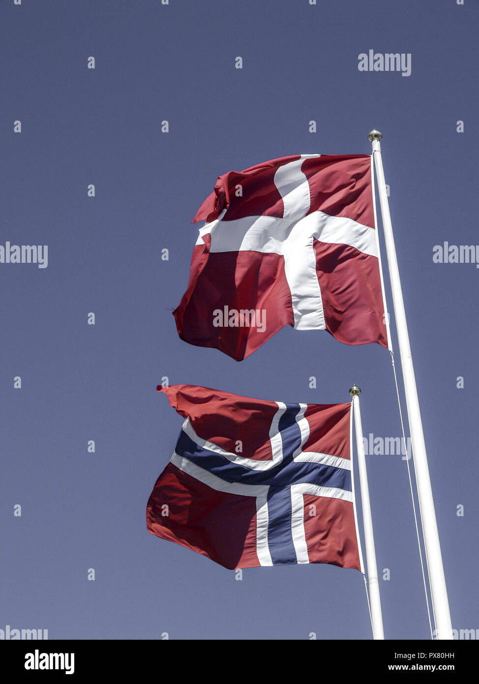 Flags of the nordic countries, Norway, Denmark, Sweden Stock Photo - Alamy