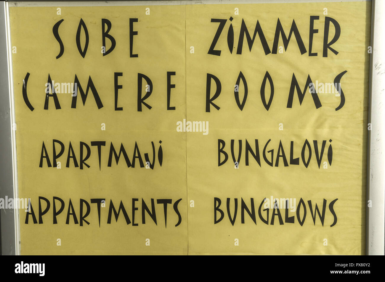 Slovenia, sign, rooms Stock Photo - Alamy