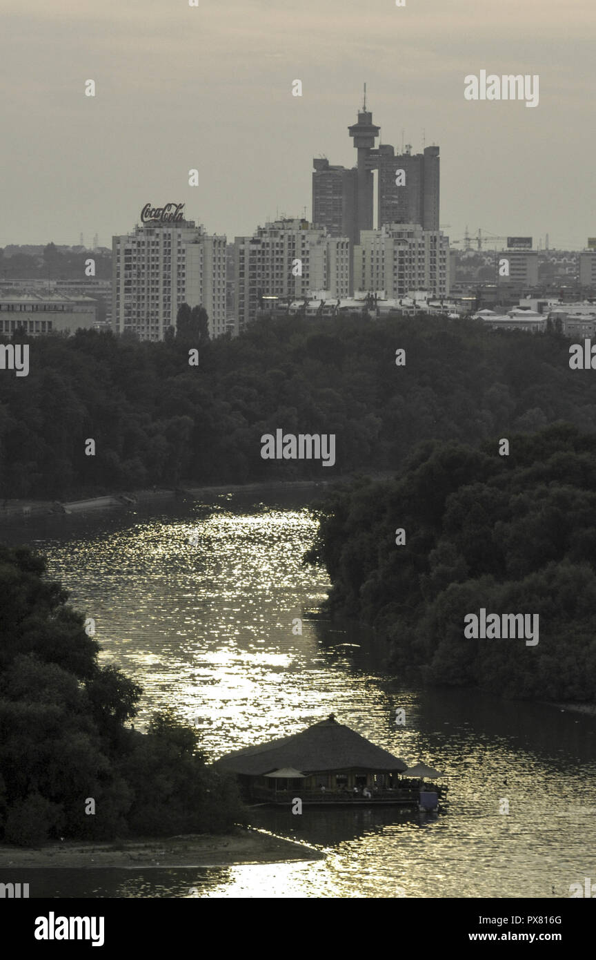 Beograd, Genex Tower, river Save meets river Danube, Serbia-Montenegro ...