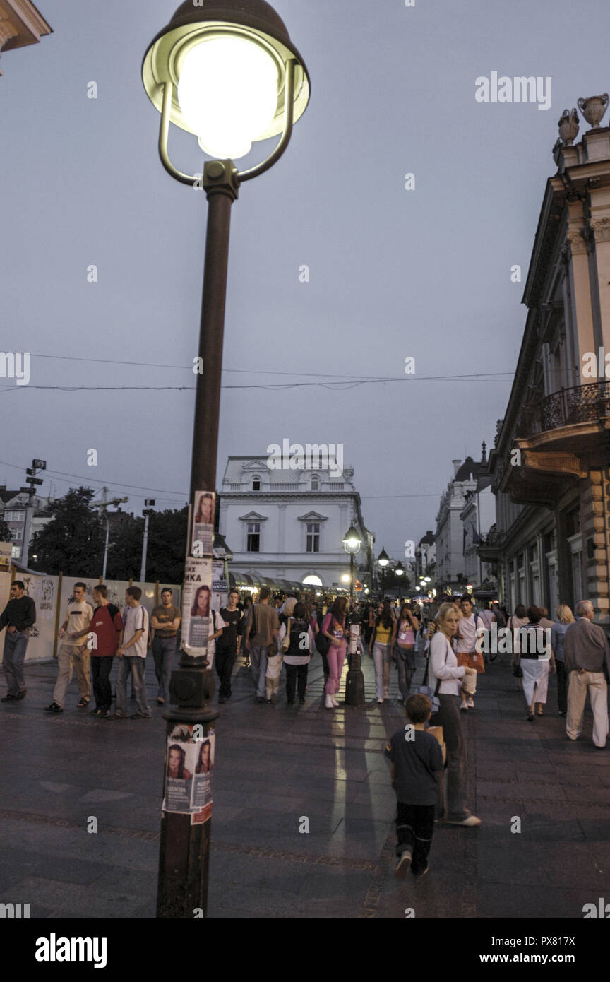 Beograd, city center, pedestrian zone, Serbia-Montenegro, Belgrade ...
