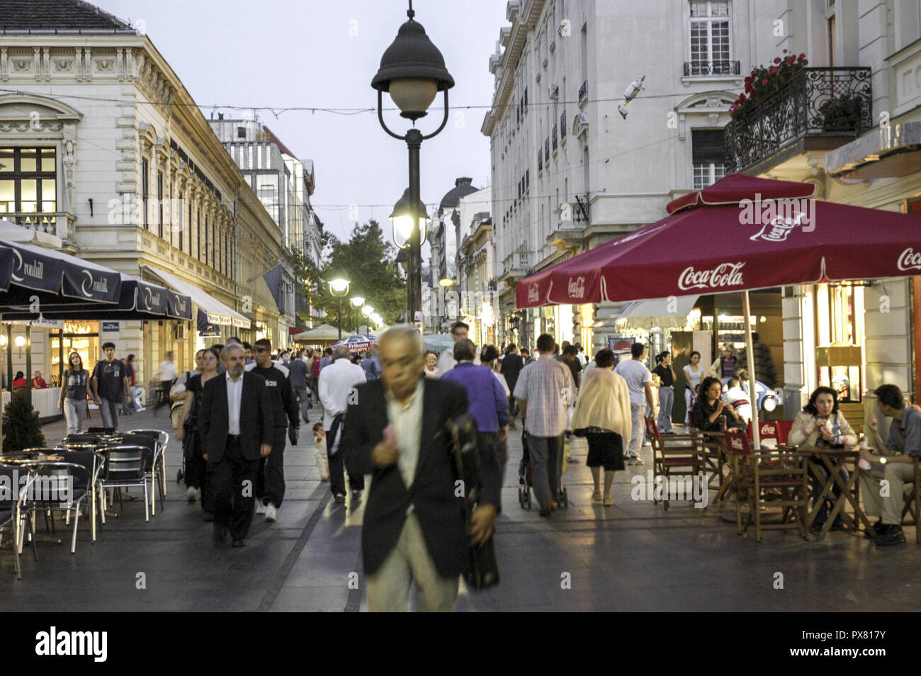 Beograd, city center, pedestrian zone, Serbia-Montenegro, Belgrade ...
