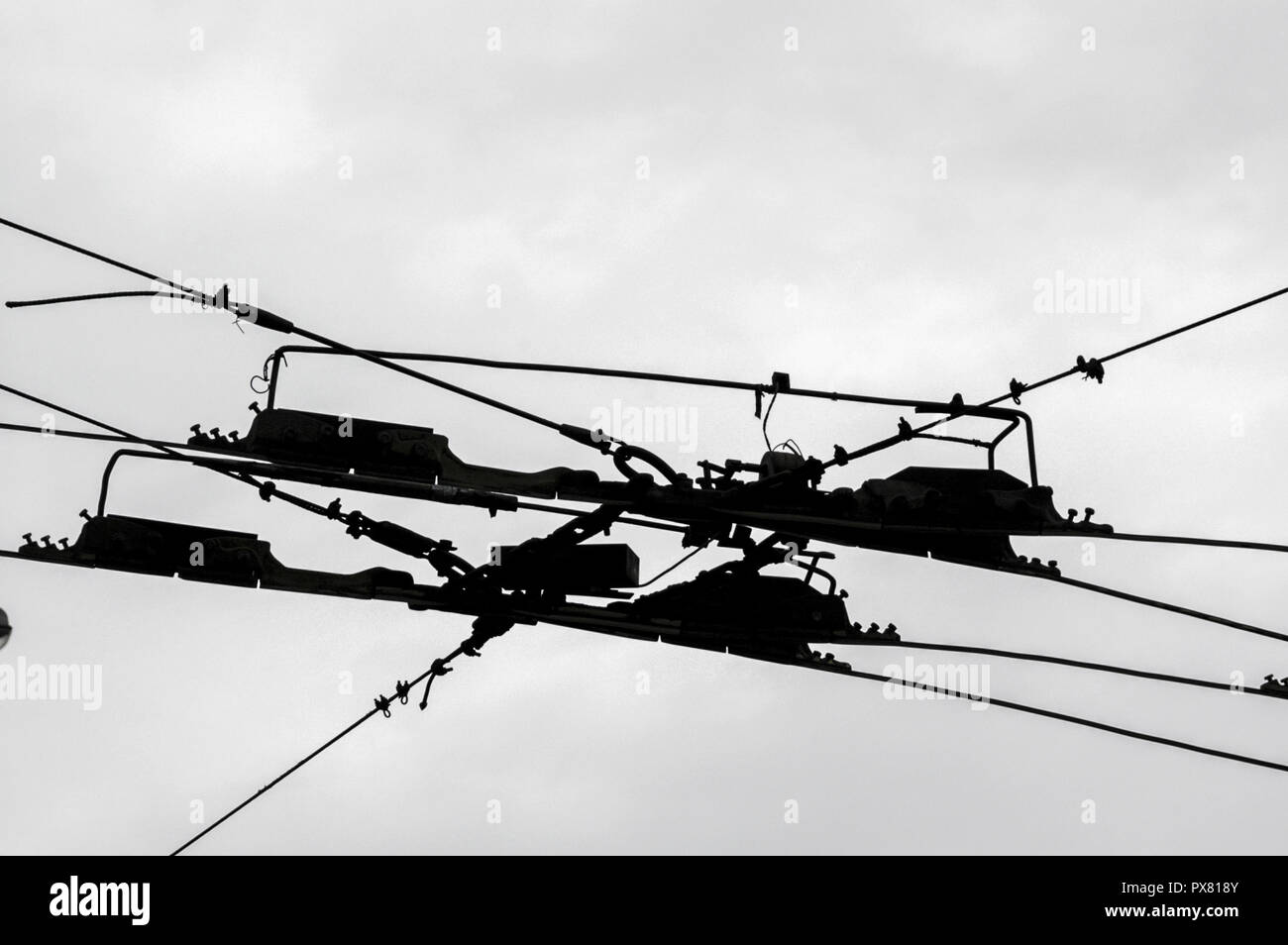 Overhead contact line Stock Photo - Alamy