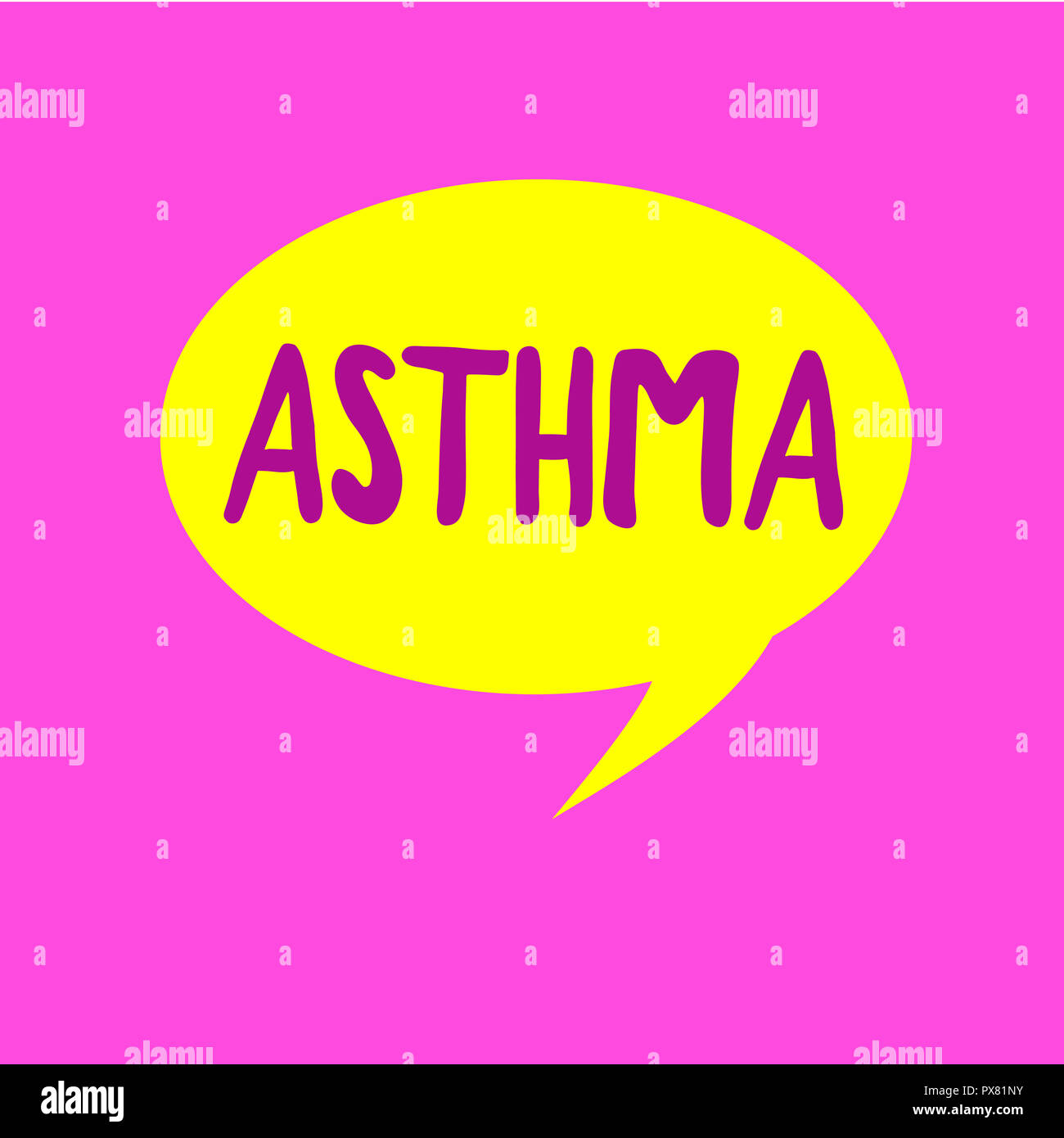 Writing note showing Asthma. Business photo showcasing Respiratory ...
