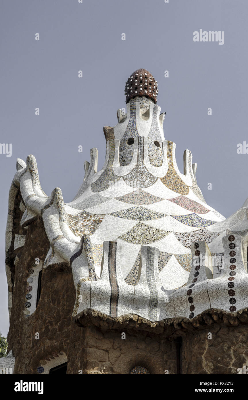 Barcelona, Park Guell, architect Antonio Gaudi, Spain, Catalania Stock ...