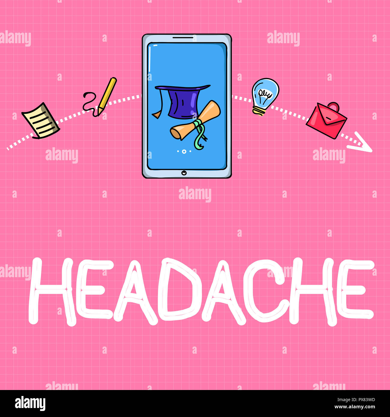Conceptual hand writing showing Headache. Business photo text ...