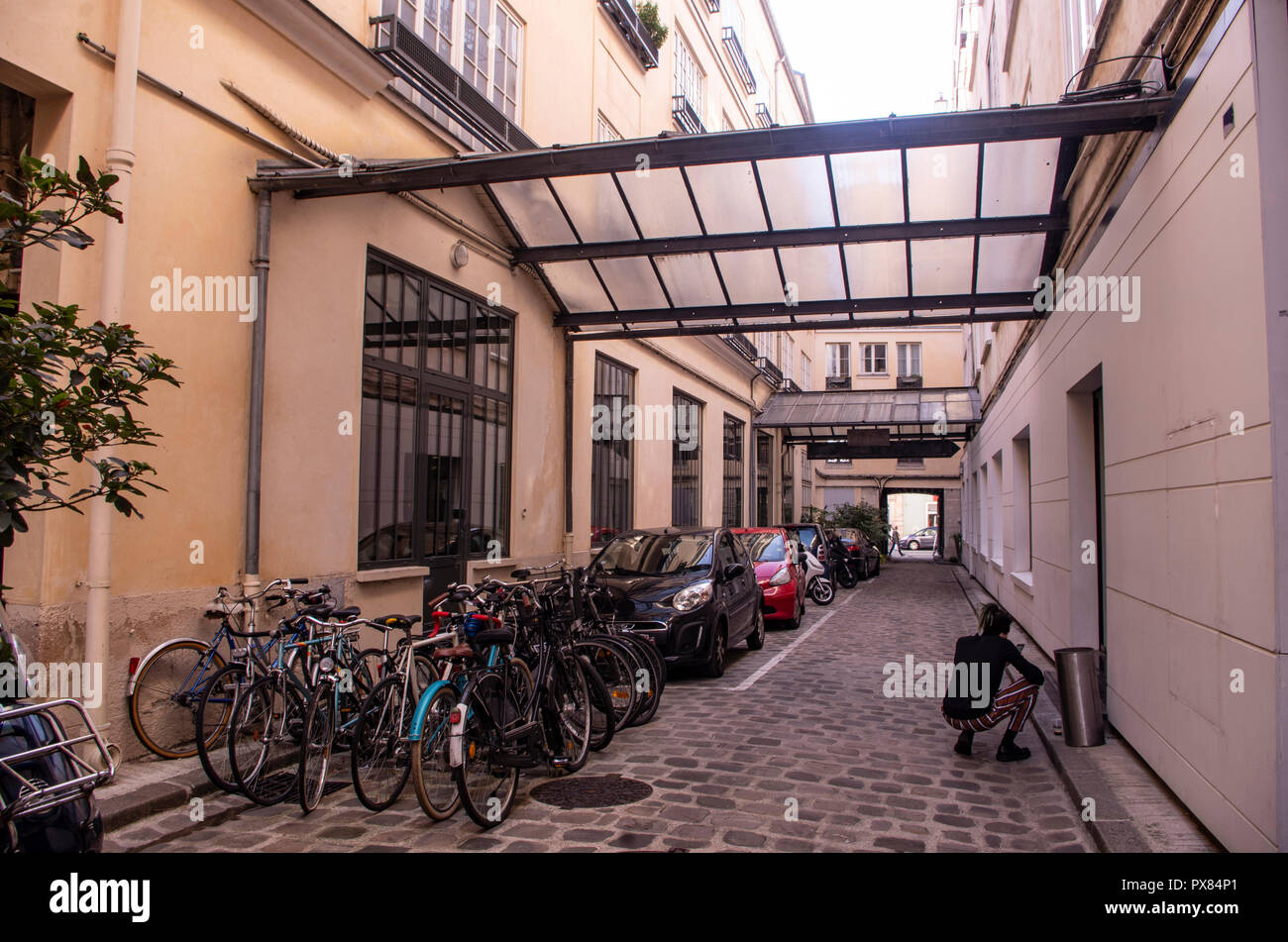 Typical and picturesque alley and street of Paris Stock Photo - Alamy