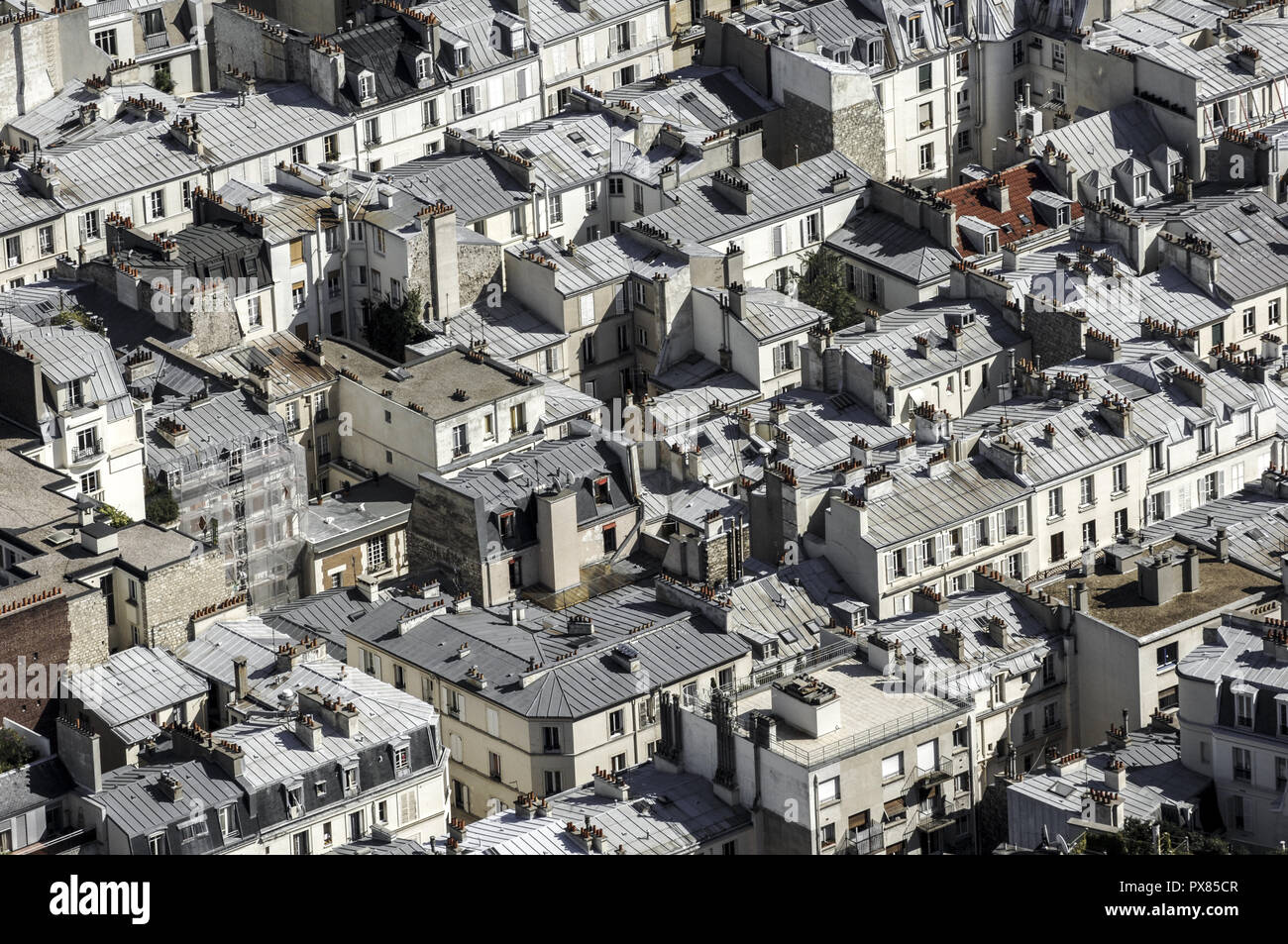 Paris -birds eye view, rooftops, France, Paris Stock Photo - Alamy