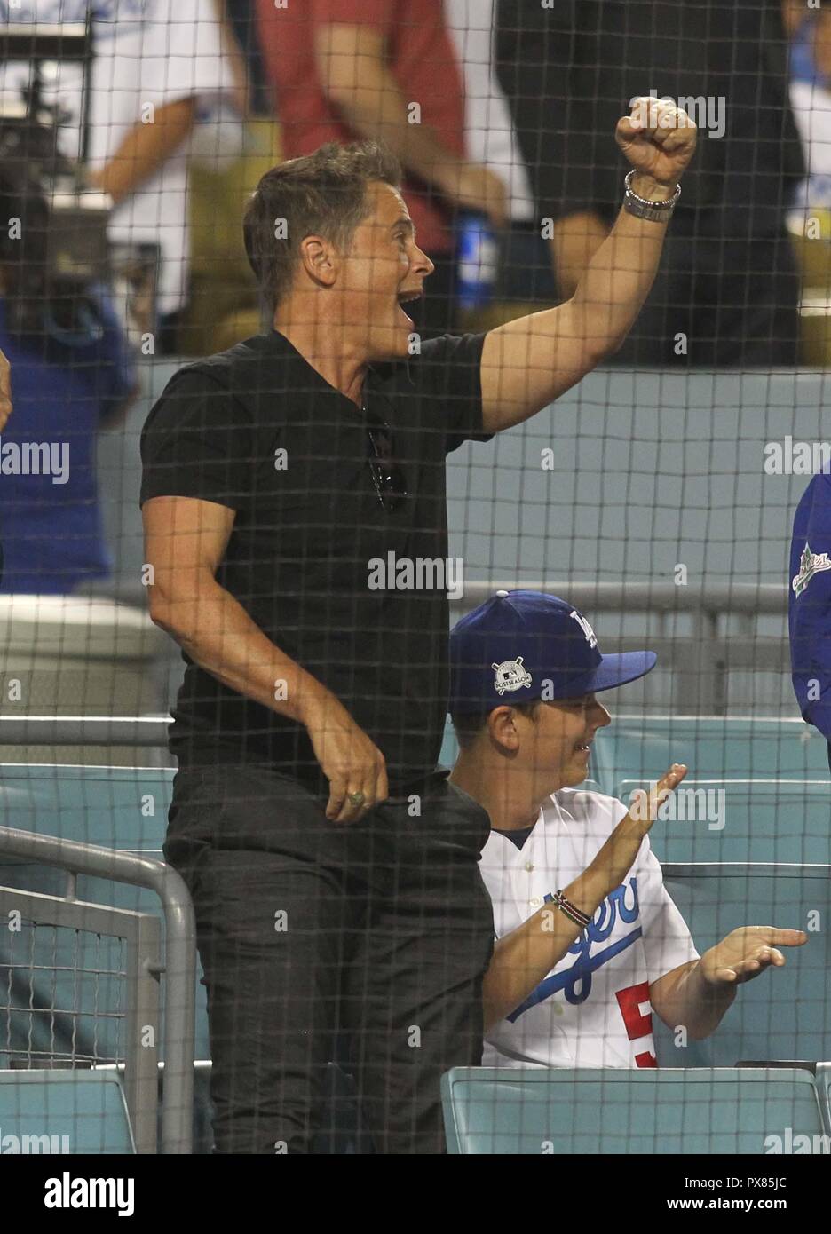 Rob Lowe at the Los Angeles Dodgers game. The Los Angeles Dodgers ...