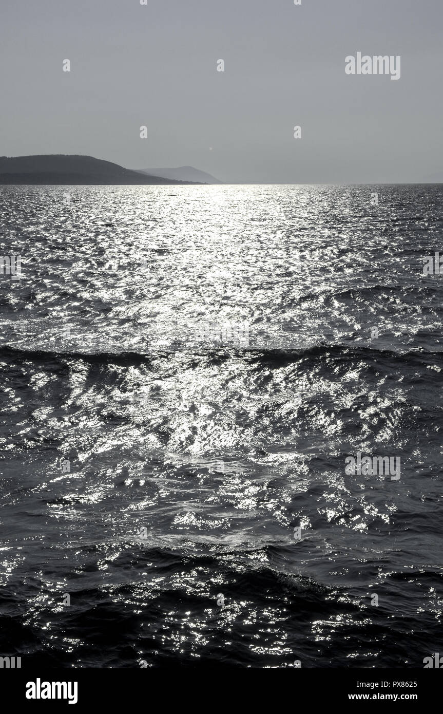 Sun reflexion on the sea Stock Photo - Alamy