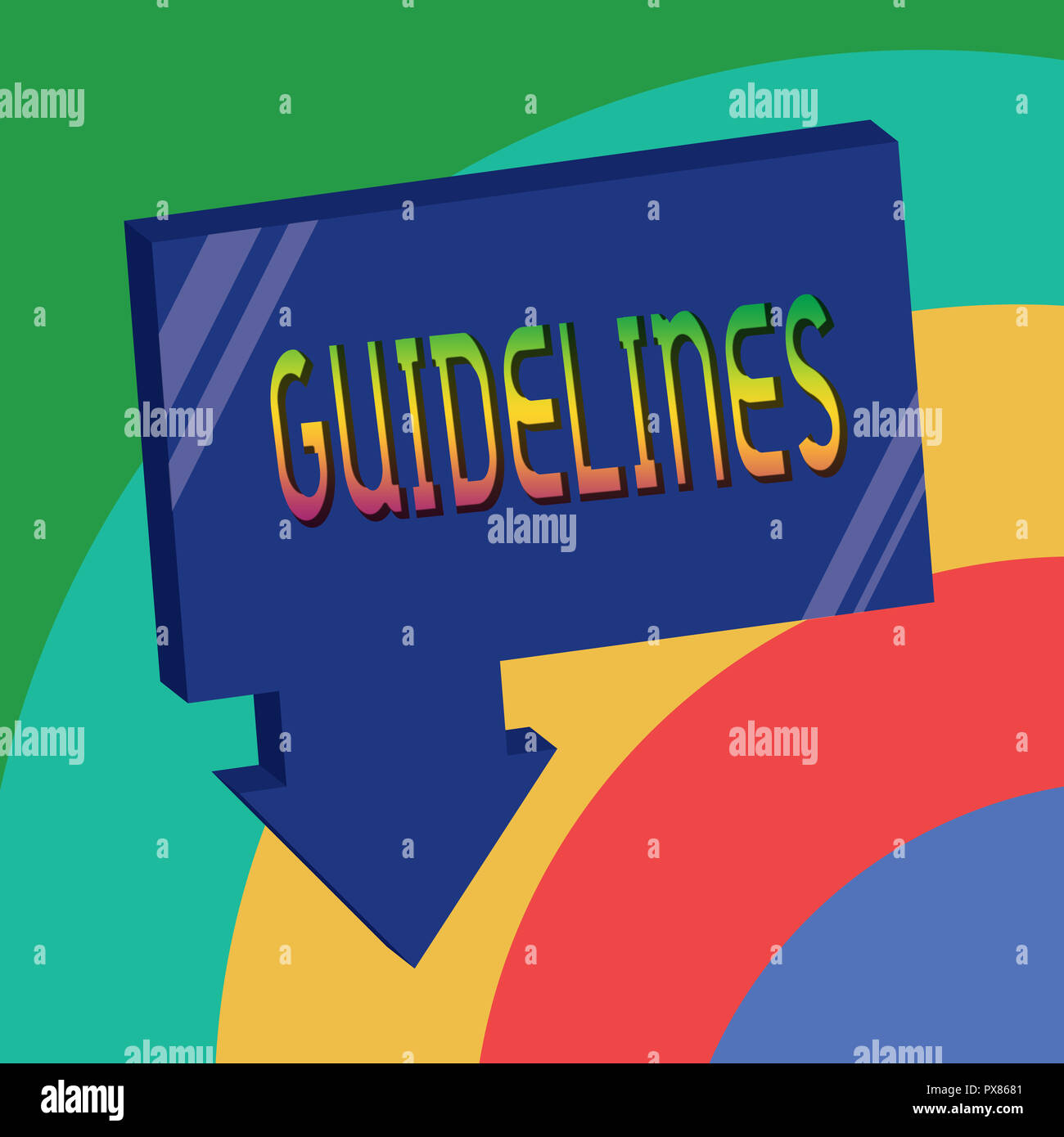 Text sign showing Guidelines. Conceptual photo General rule principle ...