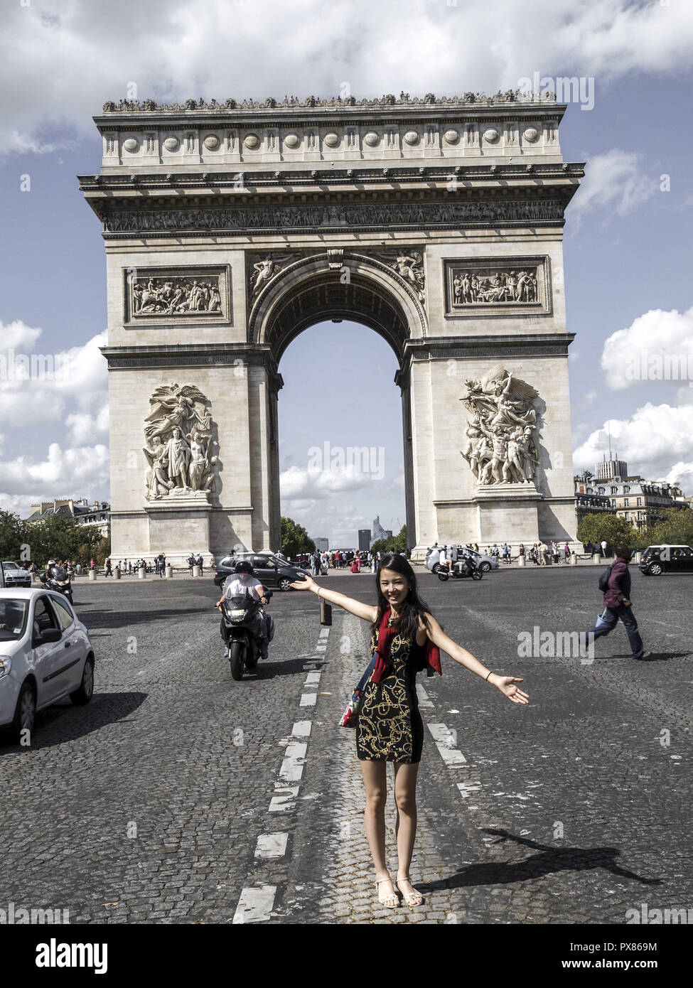 Paris, Arc de Triomphe, Champs Elysees, France Stock Photo - Alamy