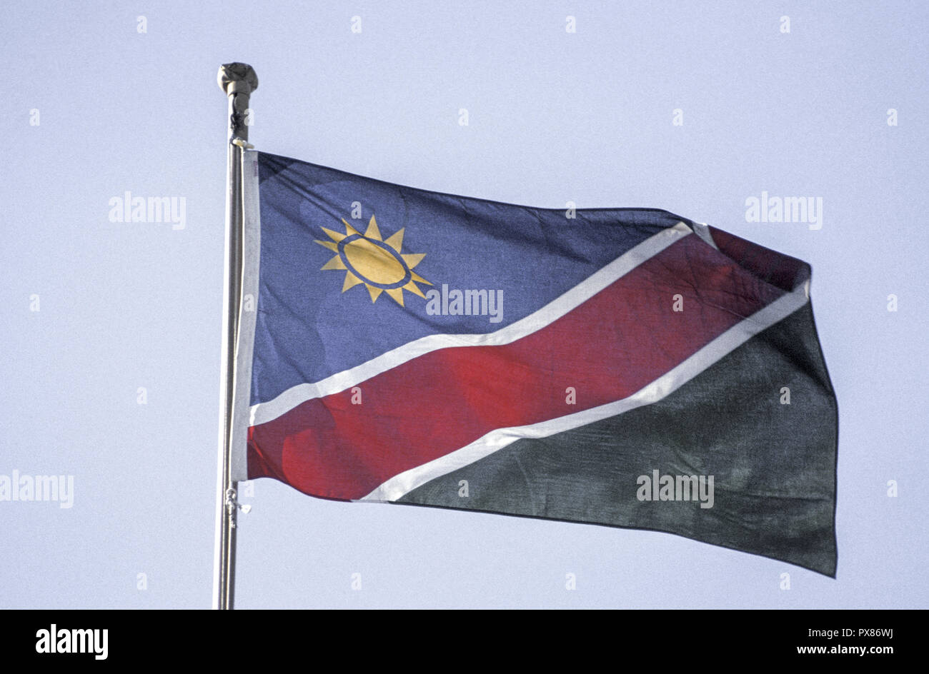Namibian flag, Namibia Stock Photo - Alamy