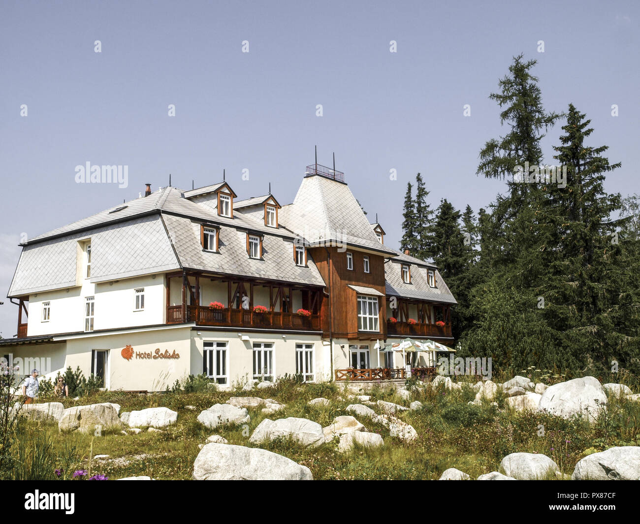 Strbske Pleso, Hotel Solisko, Slovak Republic, Hohe Tatra Stock Photo ...