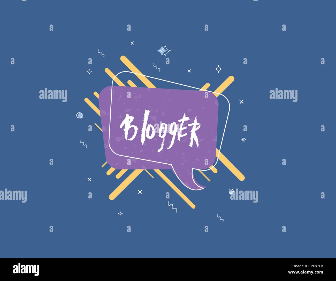 Blogger quote with speech bubble and decoration banner. Hand lettering ...