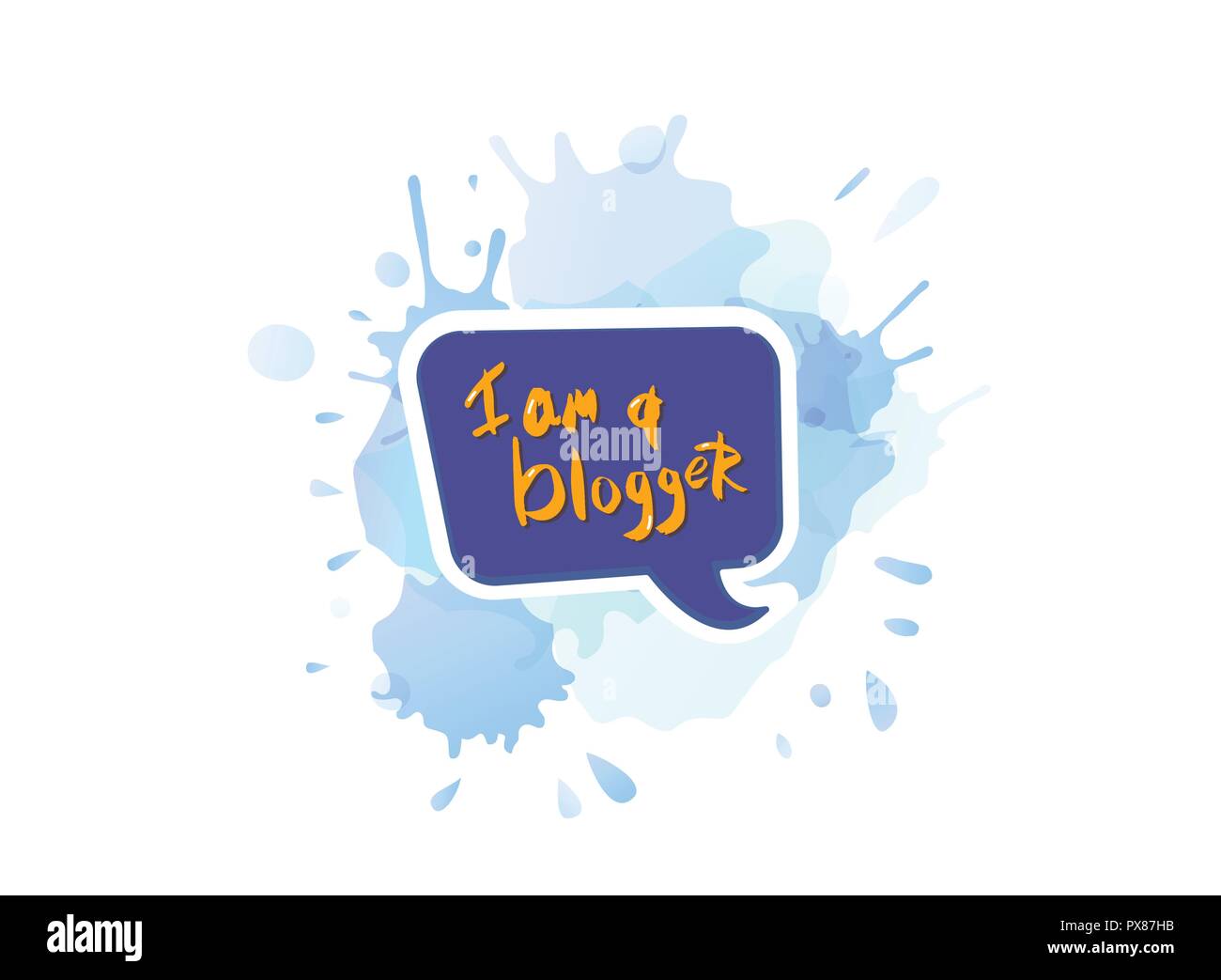 I am a blogger quote. Hand lettering phrase for social media networks ...