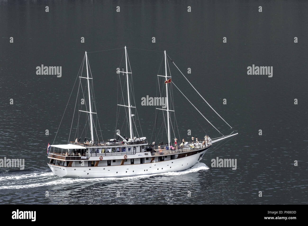 Sailing boat, Serbia-Montenegro, Montenegro, Bay of Kotor Stock Photo ...