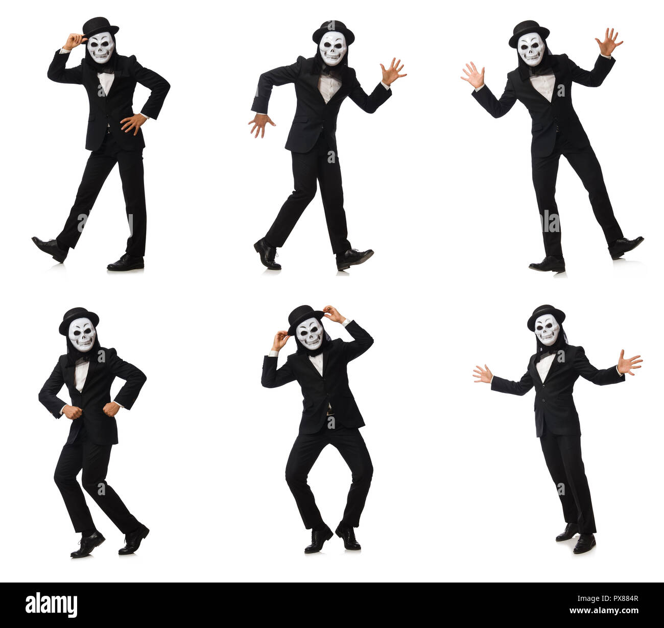 Man with scary mask isolated on white Stock Photo - Alamy