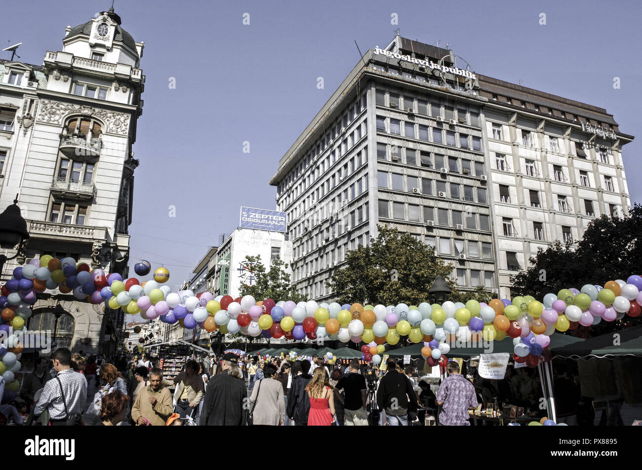 Beograd, city center, pedestrian zone, Serbia-Montenegro, Belgrade ...