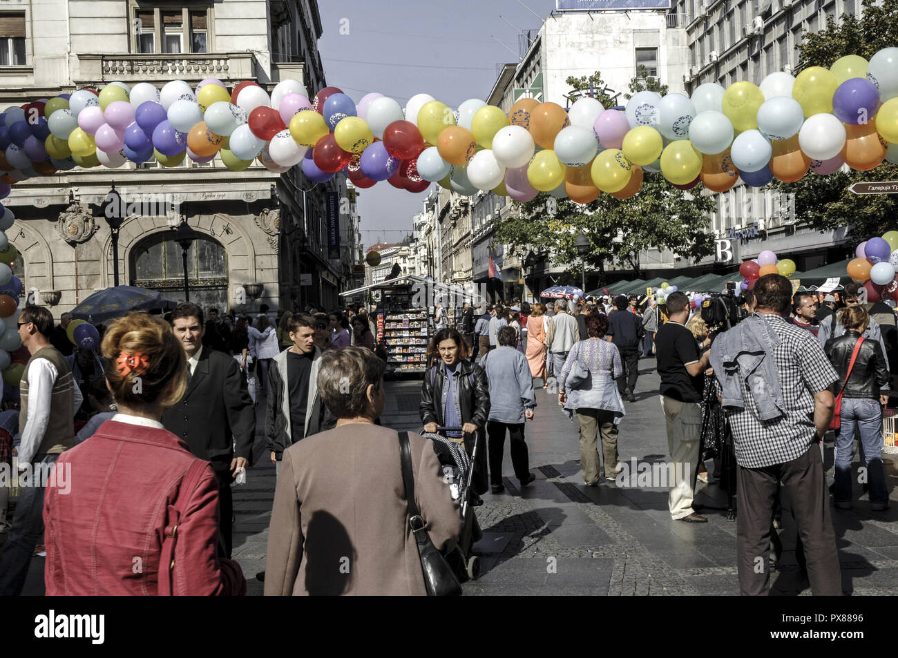 Beograd, city center, pedestrian zone, Serbia-Montenegro, Belgrade ...