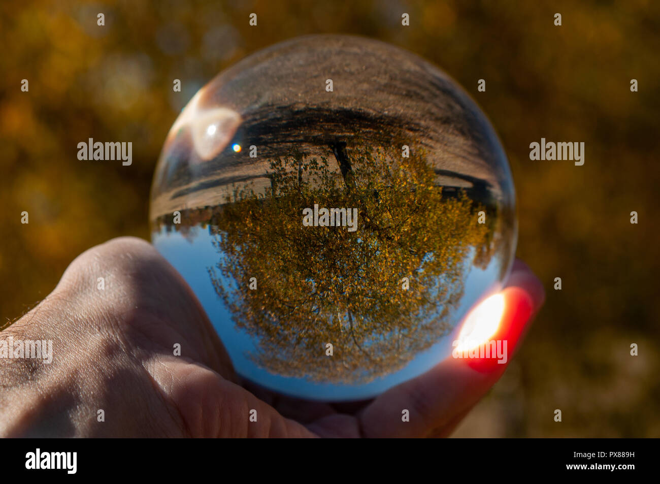 Earth view in crystal ball hi-res stock photography and images - Alamy